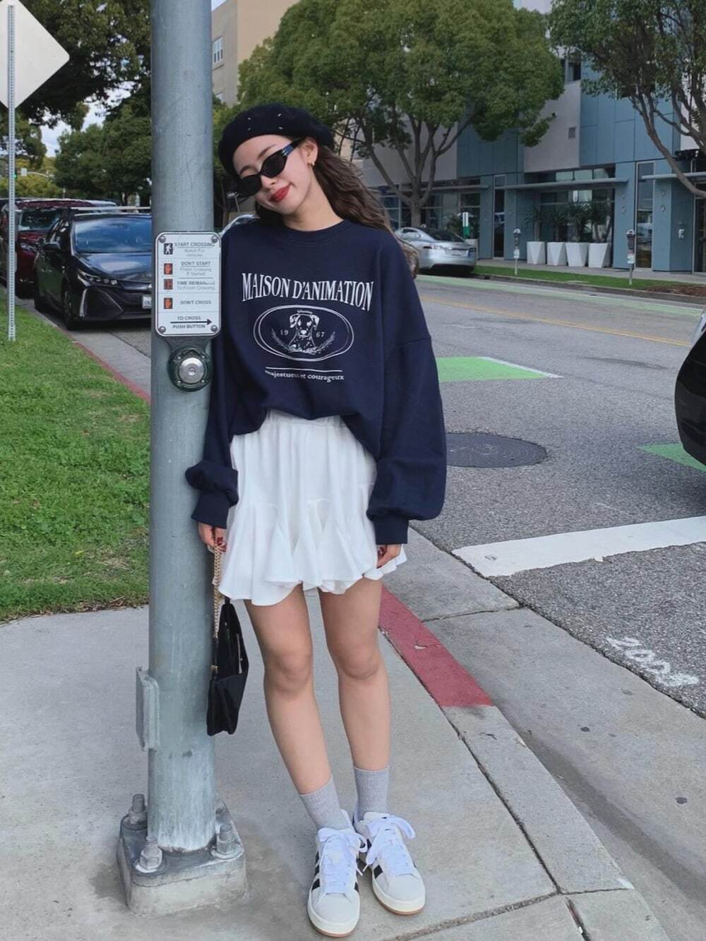 Mix and Match Ideas for Short Skirts with Sneakers in Winter ...
